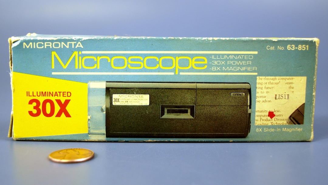 Vintage Micronta Microscope, Illuminated W/ 30X Power & 8X ...