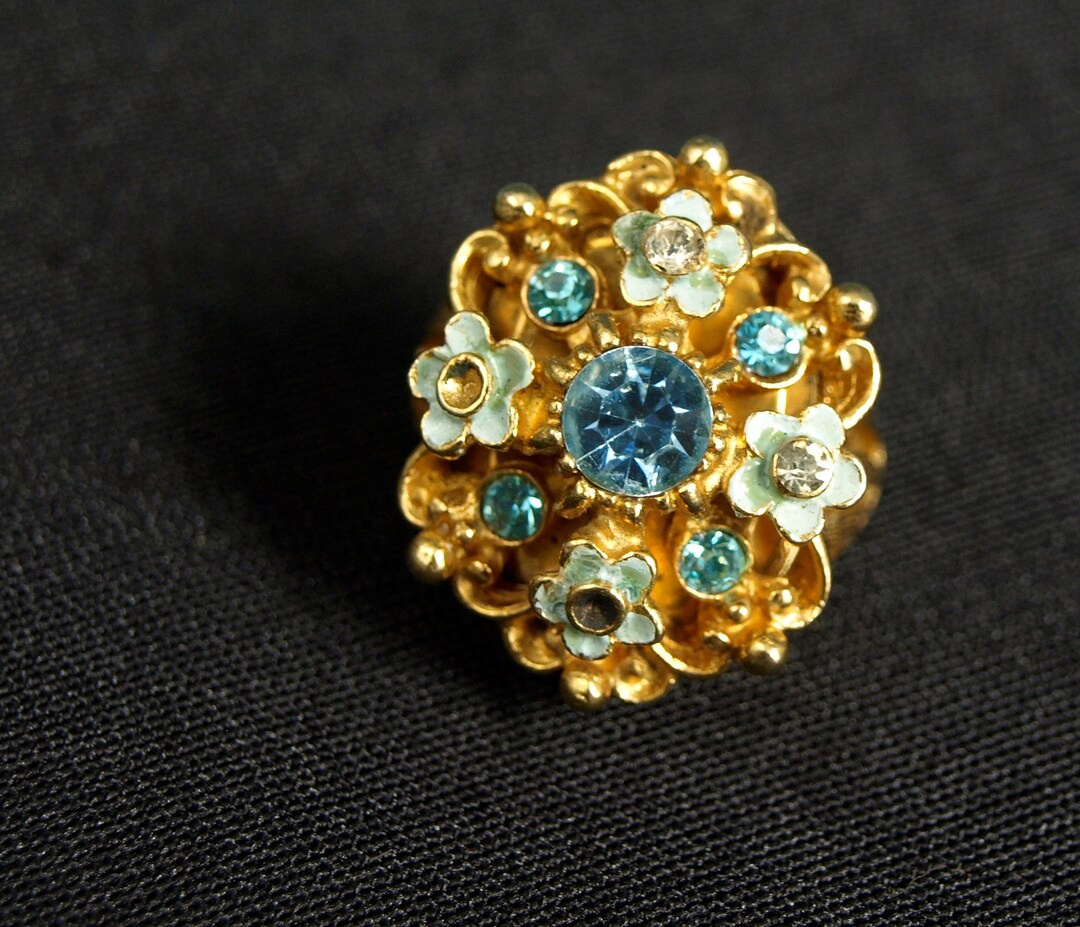 Vintage FLORENZA Adjustable Locket Ring Missing the Band Gorgeous ...