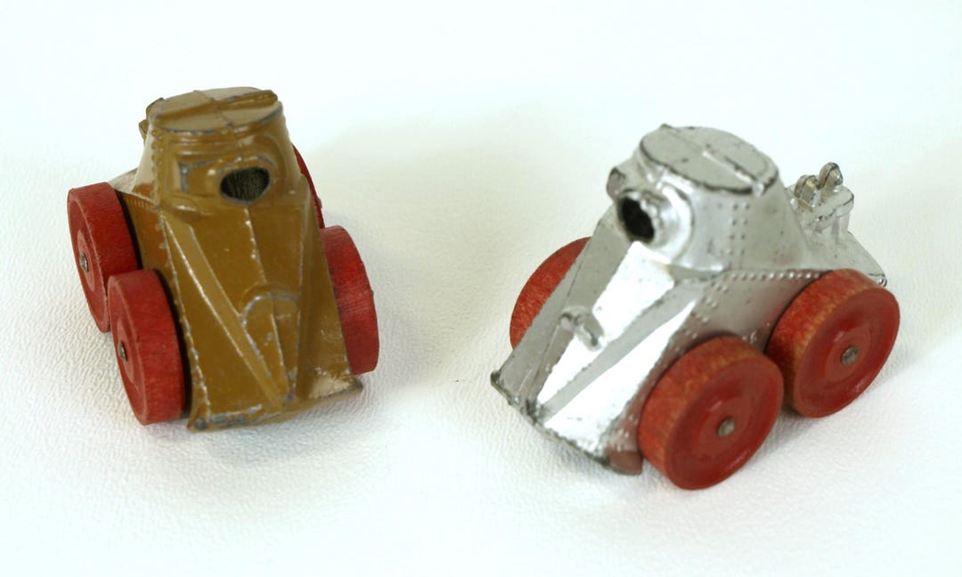 Vintage Barclay Manoil WWI Tank Toy W/ Wooden Wheels, Set of 2 #M95 ...