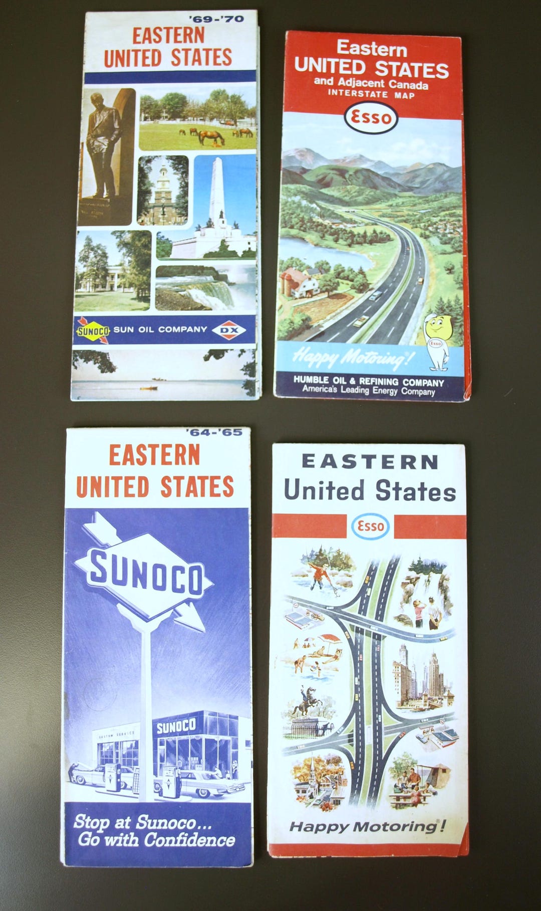 Mid Century Vintage Road Maps for Eastern United States - Gas Station ...
