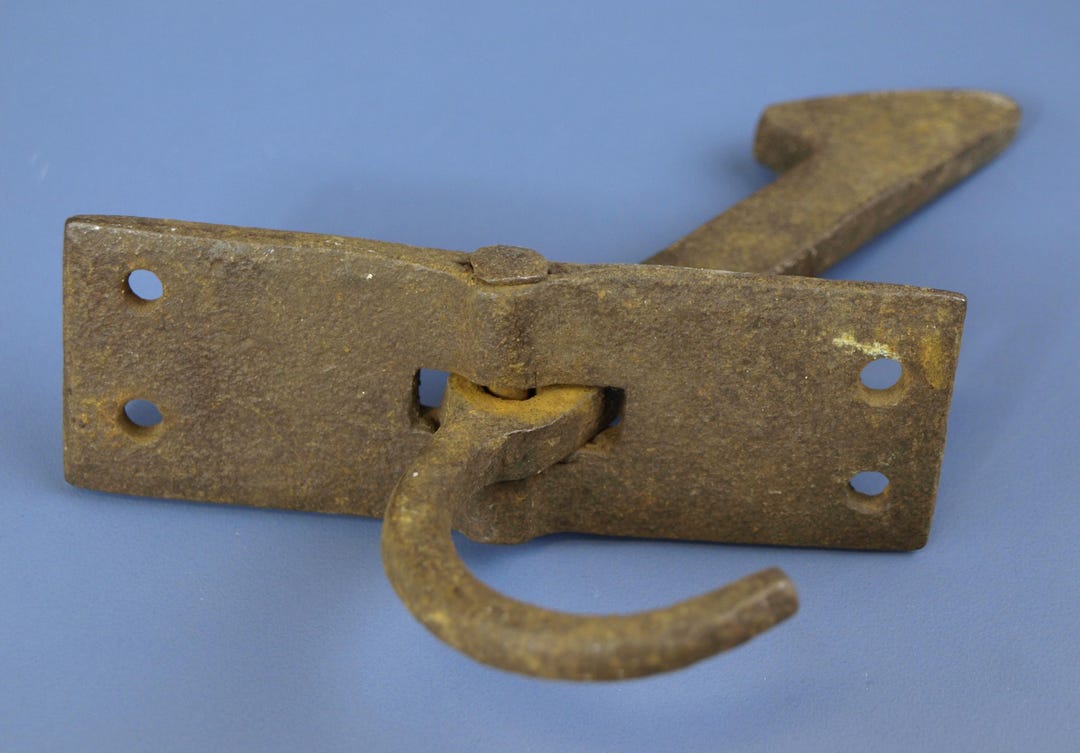 Antique Primitive 1800's Hand Forged Iron Weighted Drop Lever Gate ...