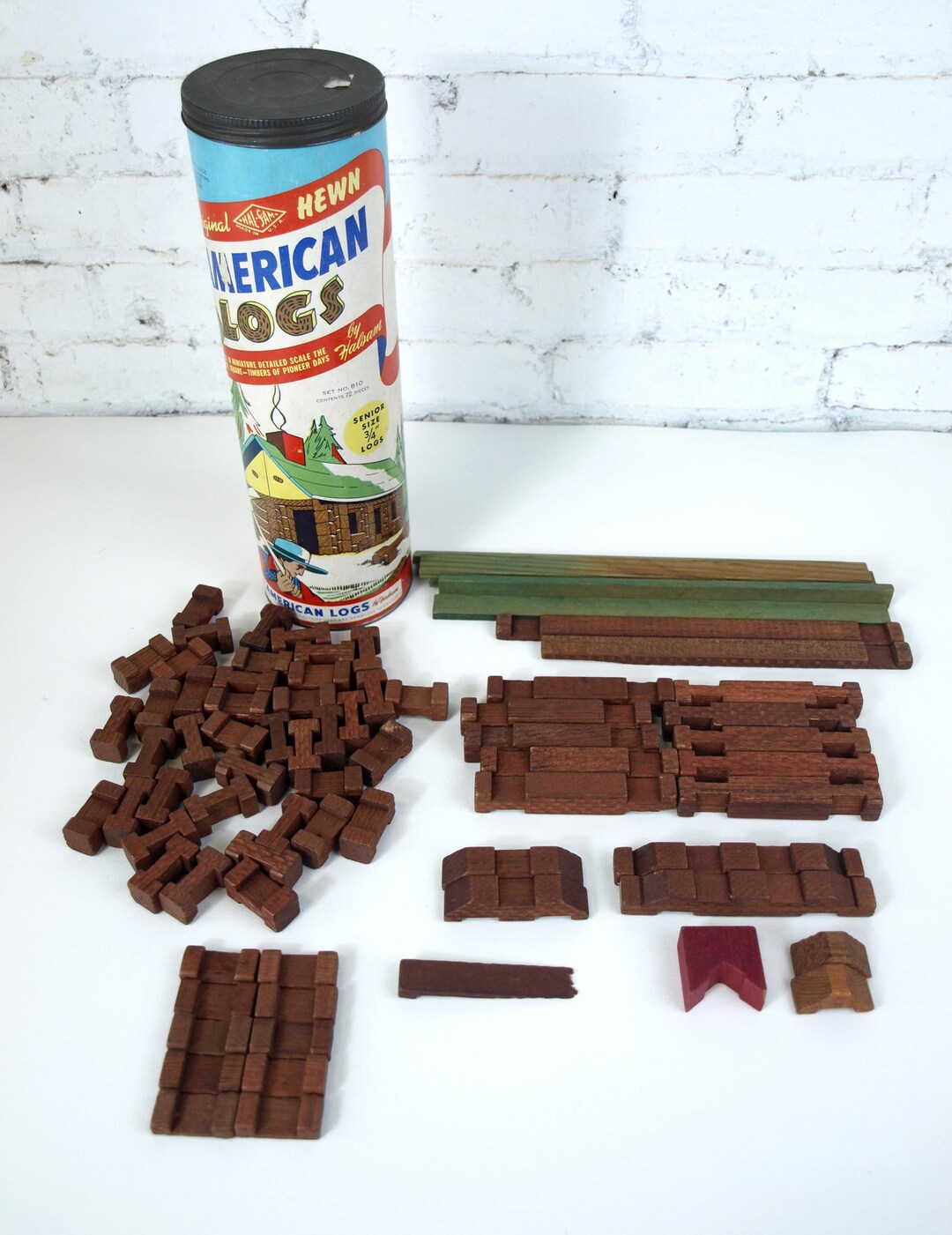 Vintage 1960s Halsam Hewn American Logs No 810 Senior Size 3/4" Logs ...