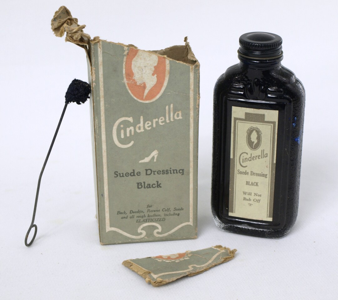 Vintage Cinderella Suede Shoe Dressing Black by Everett & Barron Bottle ...