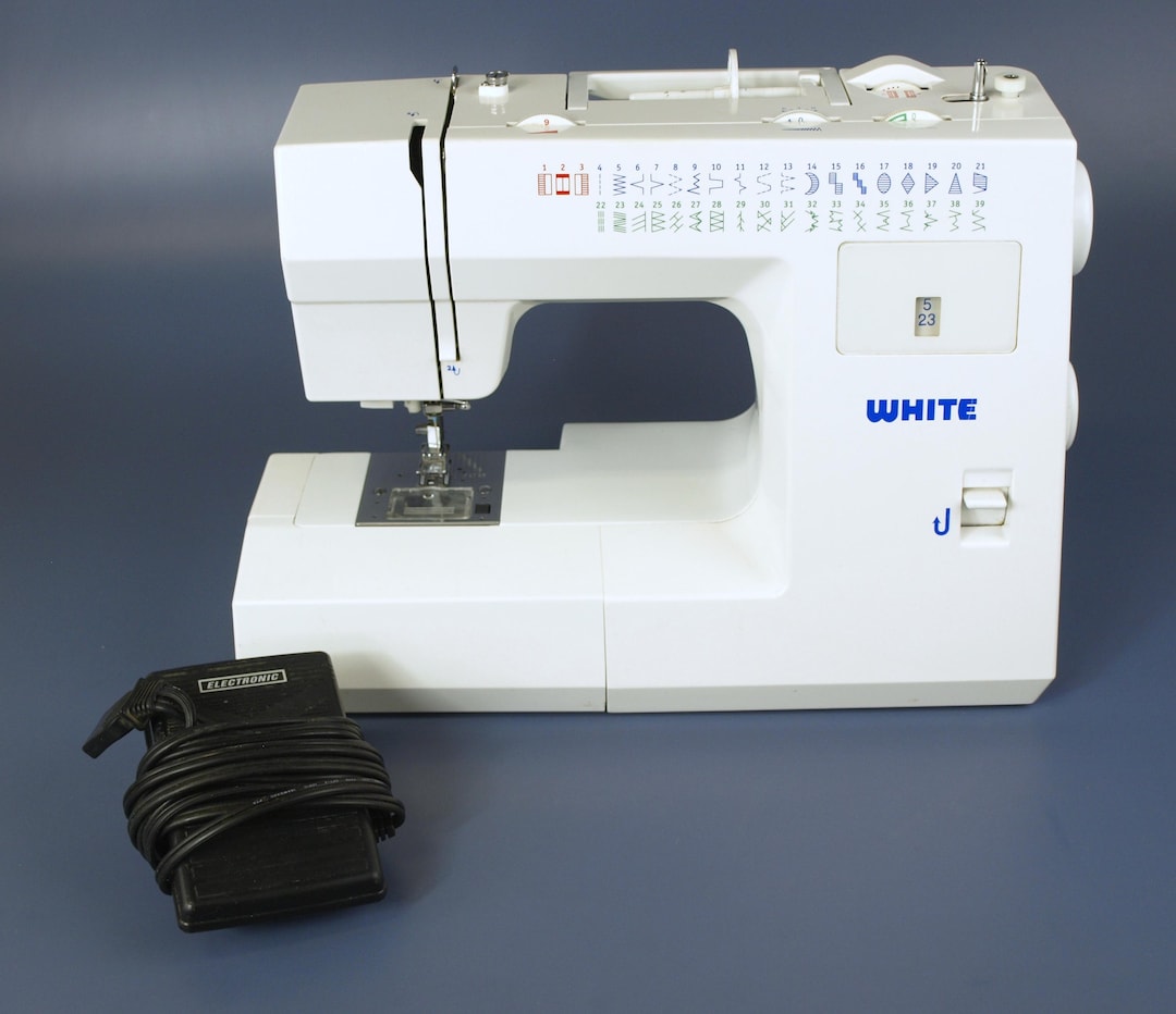 Vintage White Household Sewing Machine, Model 2037 C. 1970-1980's ...
