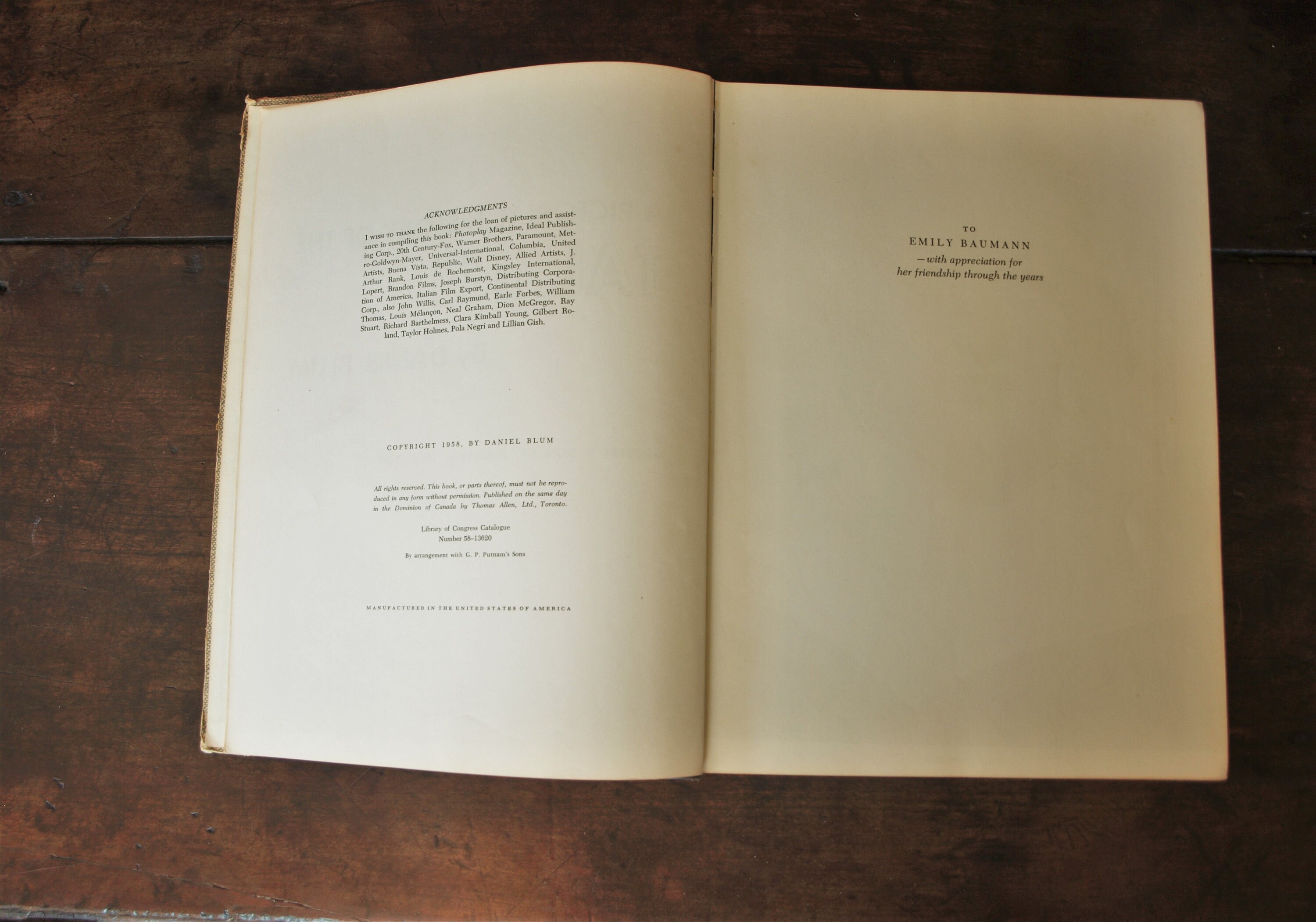 A Pictorial History of the Talkies by Daniel Blum – 1958 Hardcover Film ...