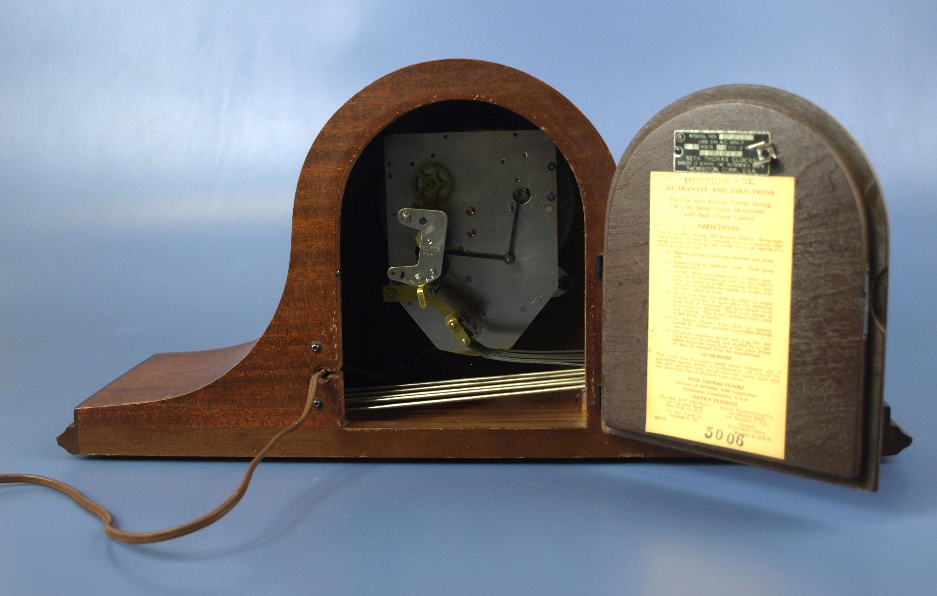 Vintage Seth Thomas Medbury 5E Tambour Electric Mantel Clock With ...