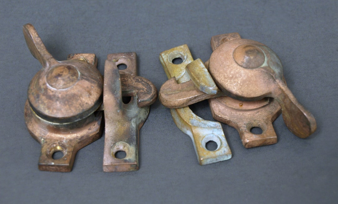 Antique Cast Metal Window Sash Locks, Set of 2 - Circa 1889 - in Very ...
