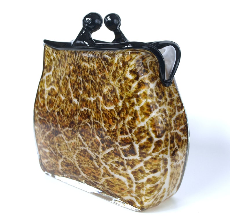 Murano Italy Hand Blown Art Glass Handbag Purse Vase With - Etsy