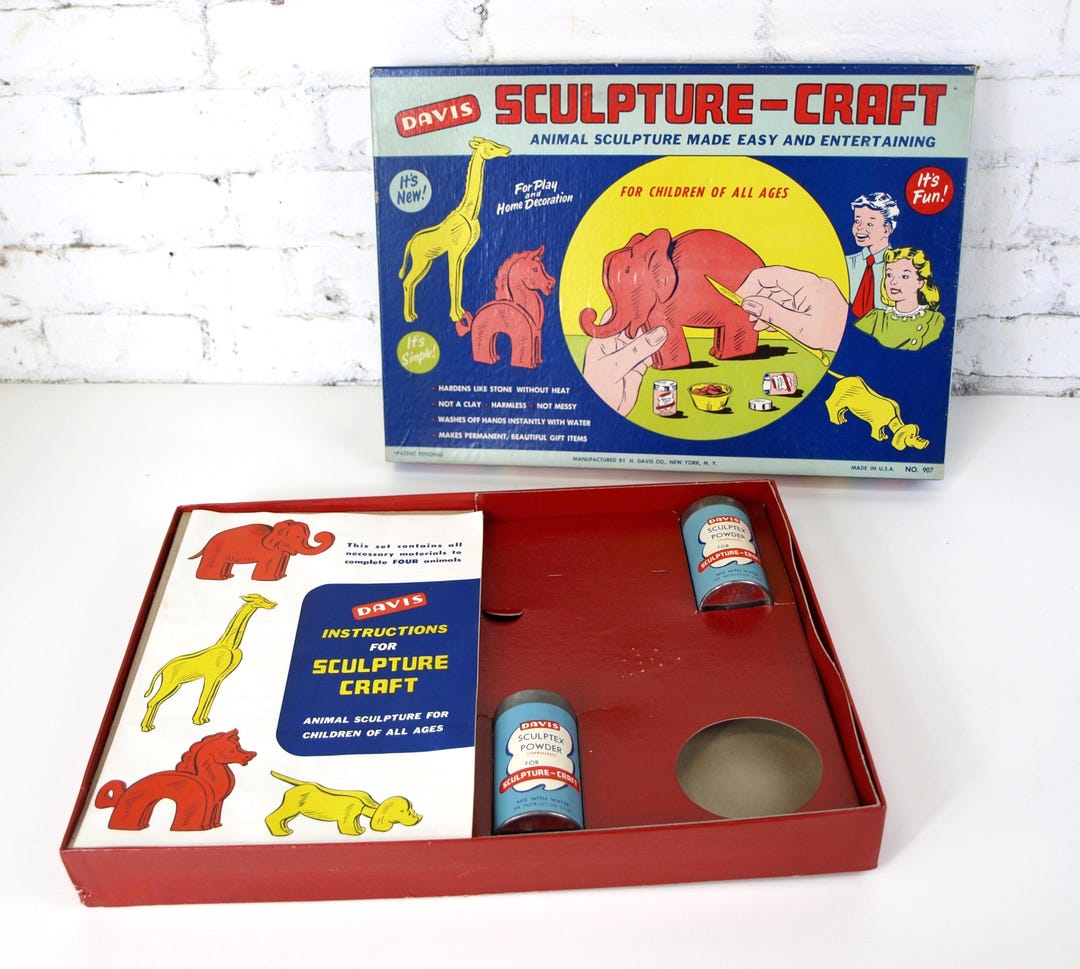 Vintage Davis Sculpture Craft No. 907 W/ Instructions & Materials ...