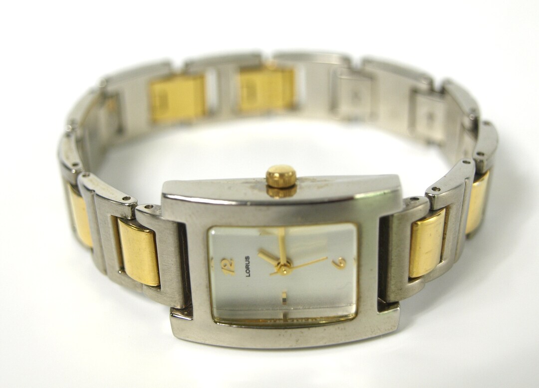 Vintage LORUS Two-tone Ladies Quartz Wrist Watch - Gold and Silvertone ...