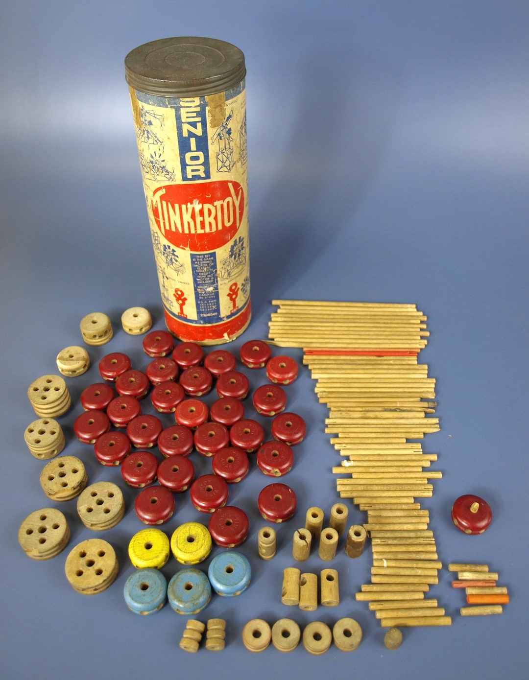 Vintage Senior Tinkertoy by the Toy Tinkers Circa 1920's 181 Piece Building Set Made in USA - Etsy