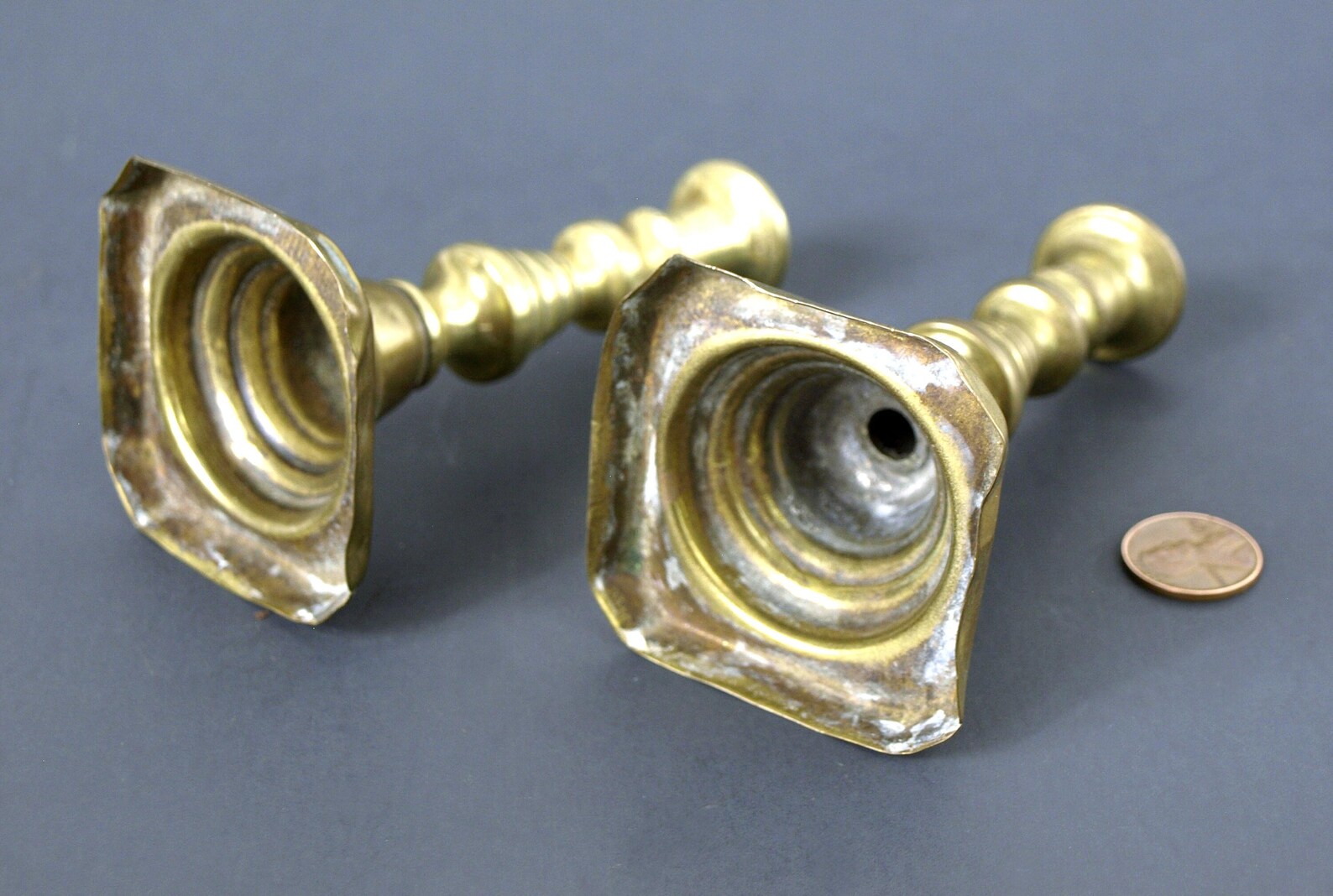 Antique Pair of Miniature Brass Candlesticks, Circa 1860 - 2 ...