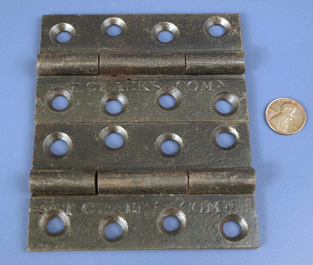 Antique T Clarks Co Pair of Cast Iron 4" Door Butt Hinges Made Buffalo ...