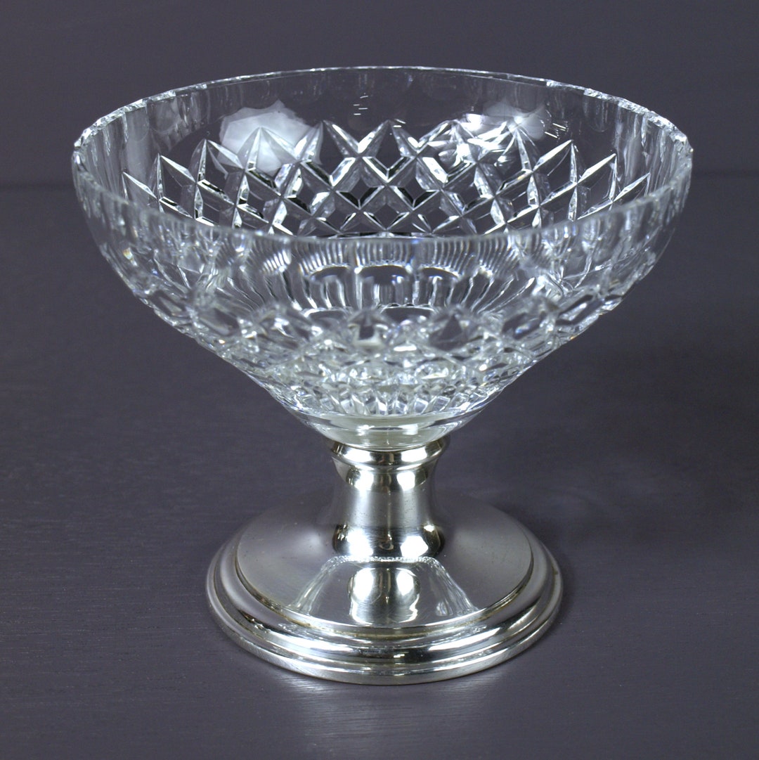 Hawkes Delft Cut Crystal & Sterling Silver Footed Compote Dish - Etsy