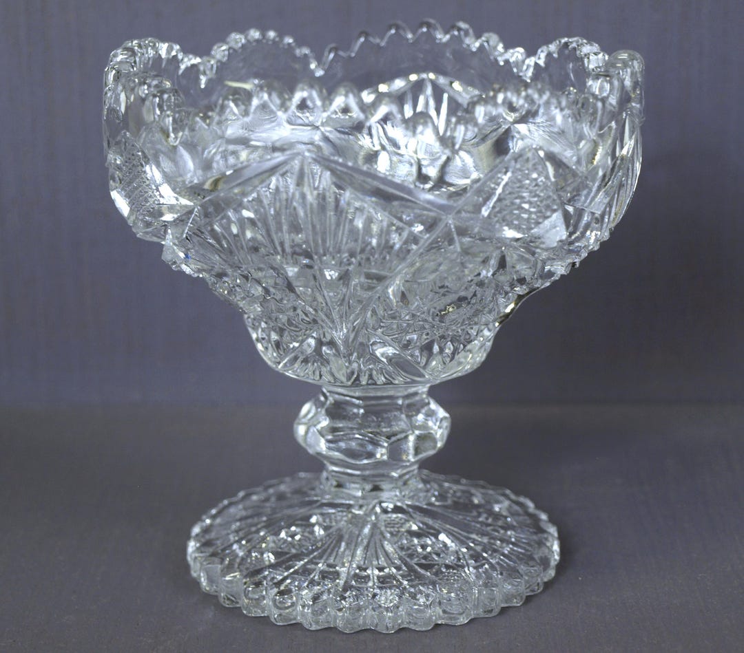 Antique Imperial Glass 1921 Compote No. 212 Nucut Line With Diamond ...