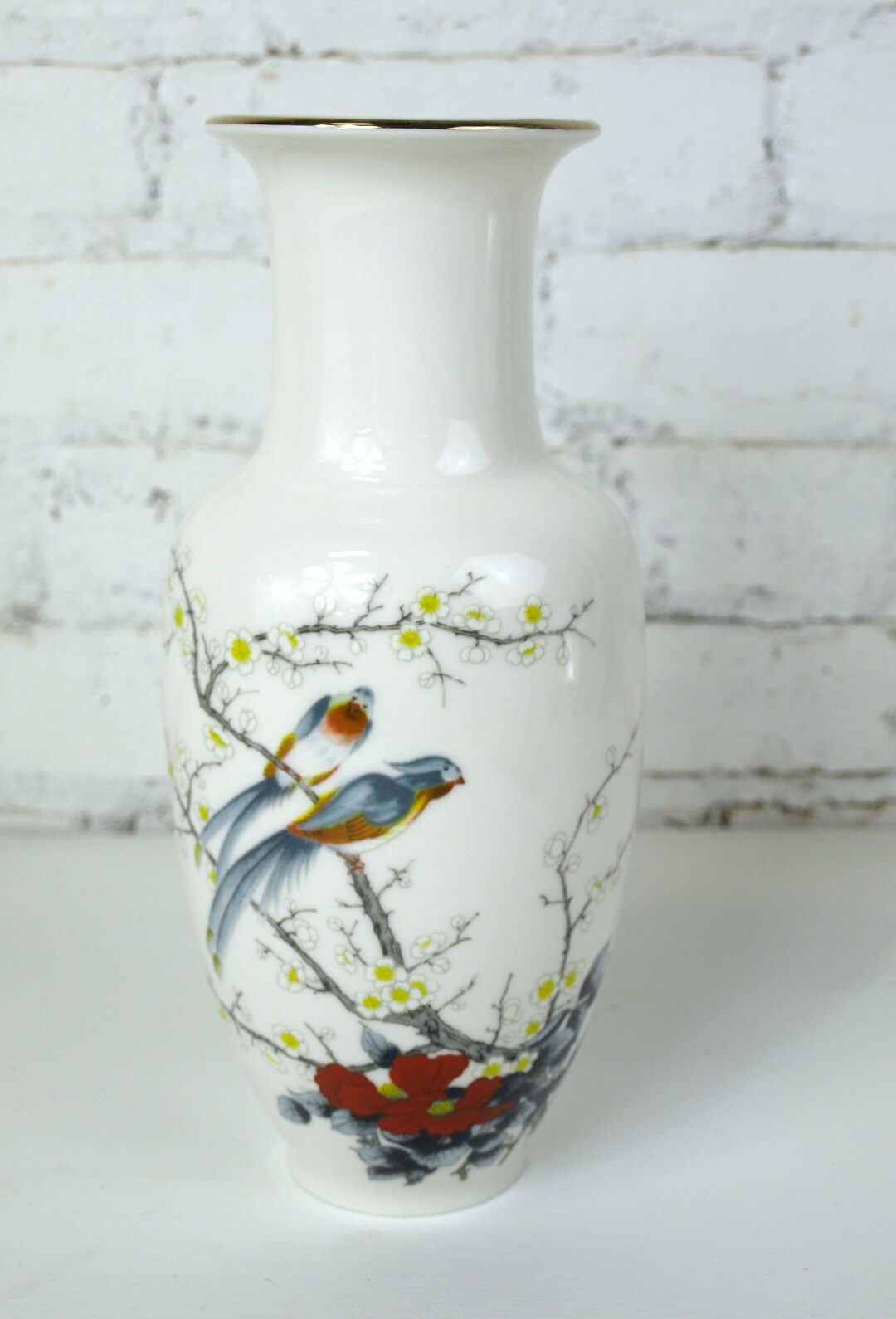 Vintage Fine China - JAY - Japan - Gold Gilded Vase With Printed Birds ...