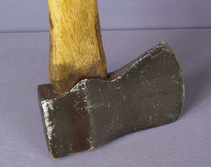 Vintage Hand Forged Axe W/ 32" Straight Handle - 4.5" Cutting Edge ...