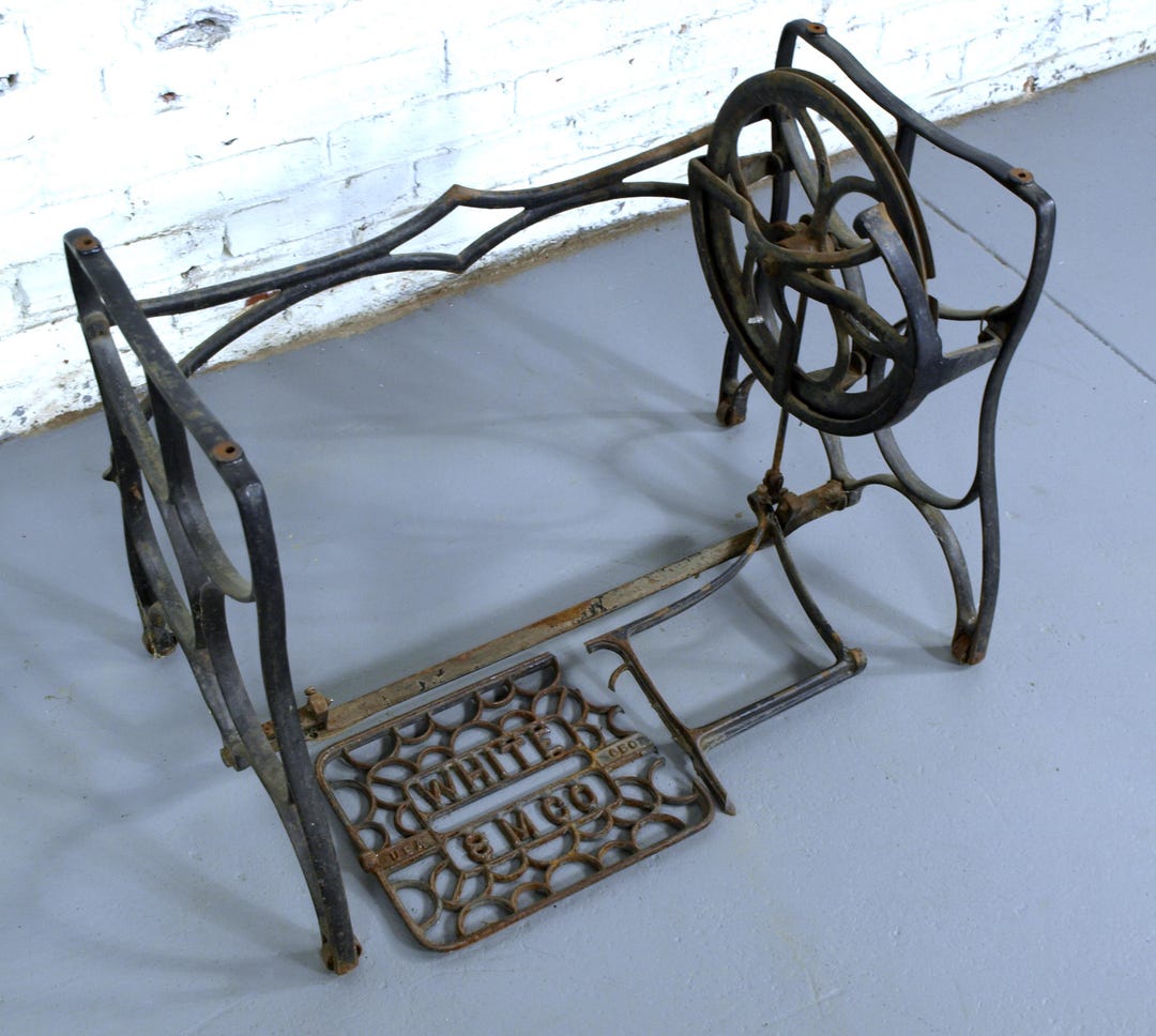 Antique White Sewing Machine Company No. 650 Cast Iron Stand Brace ...