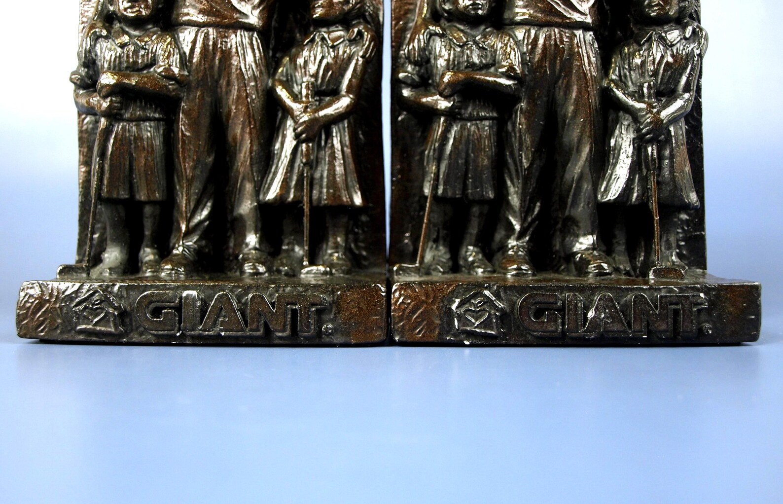 Vintage Giants Grocery Food Store Nuclear Family Bronze Finish Over ...