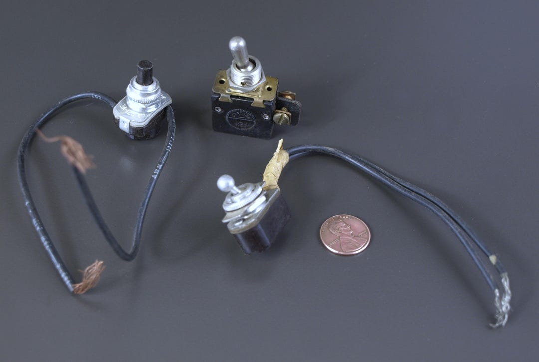 Vintage Leviton Toggle Switch & Push Button Rotary Switch and Carling ...