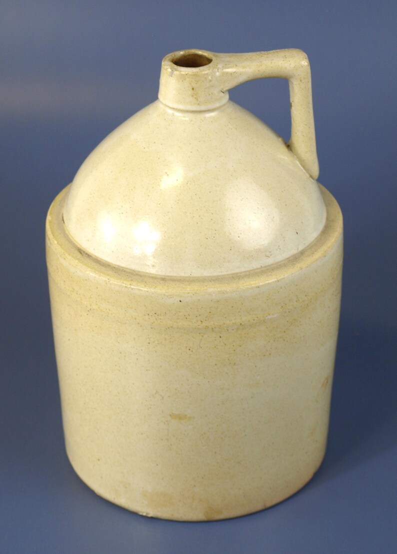 Antique One Gallon Stoneware Whiskey Jug With Cream Colored Salt Glaze ...