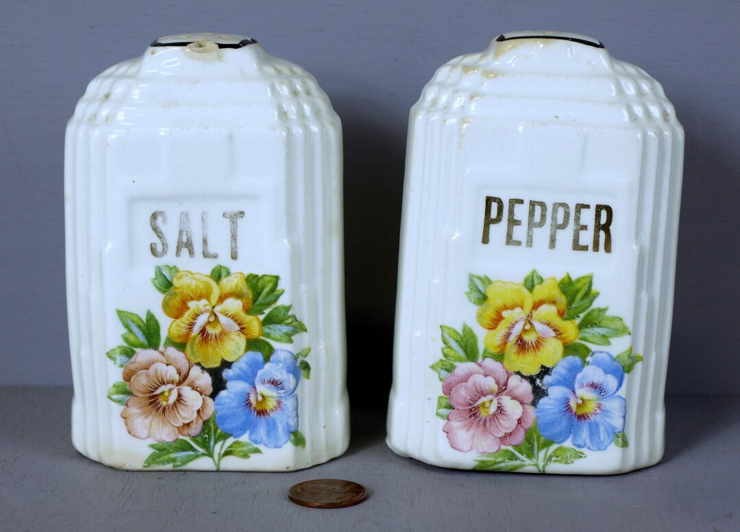 Vintage Harker Pottery Art Deco Skyscraper Salt and Pepper Shaker ...