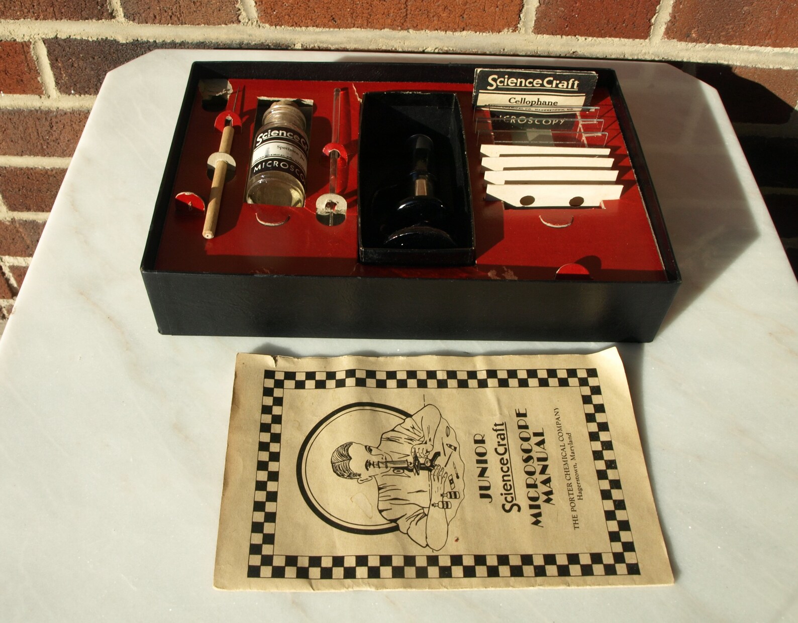 Vintage Junior Science Craft Toy Microscope Set by the Porter Chemical ...