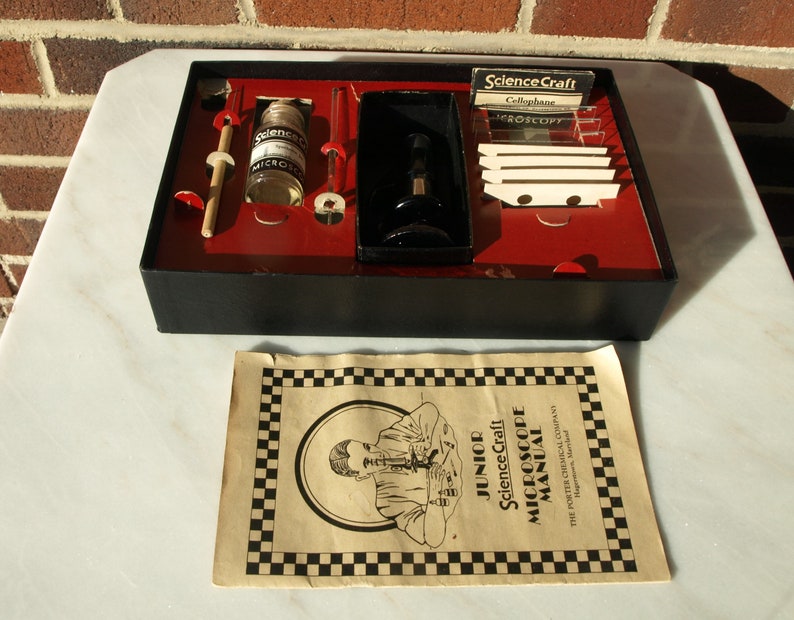 Vintage Junior Science Craft Toy Microscope Set by the Porter | Etsy