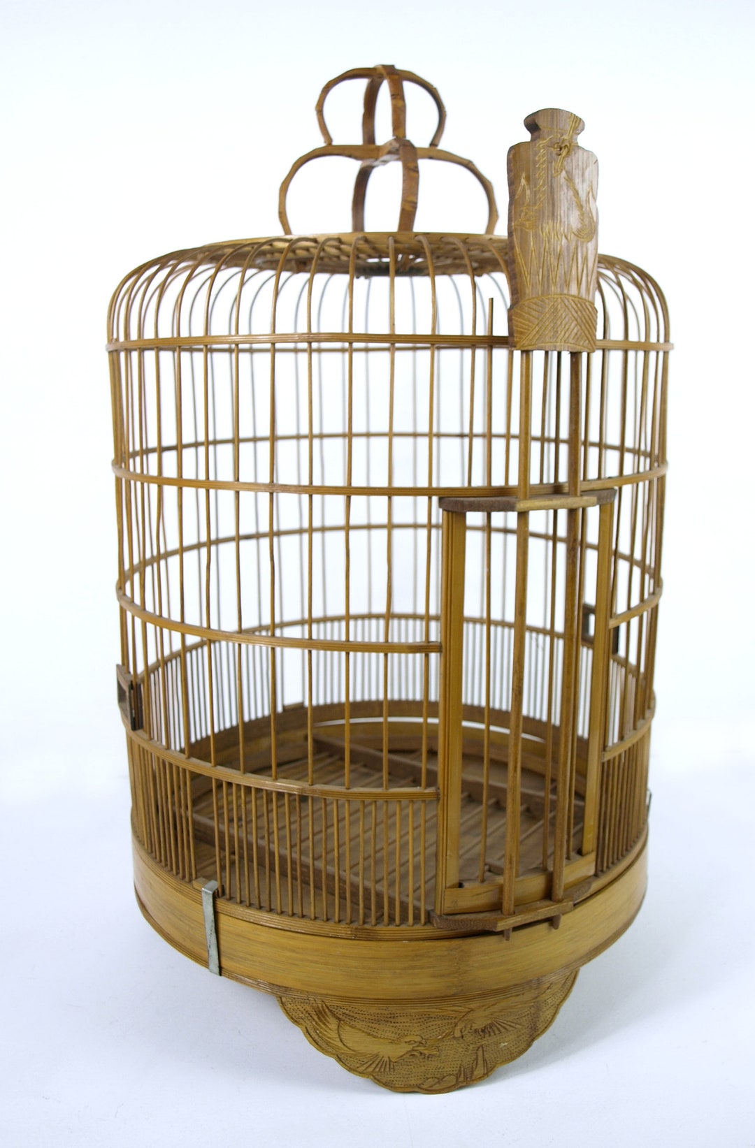 Vintage Chinese Bamboo Thrush Bird Cage - Mid Century Guizhou Kaili ...
