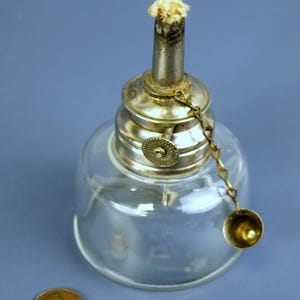 Vintage Miniature Dixon Glass Oil Lamp, Circa 1910, With Wick and ...