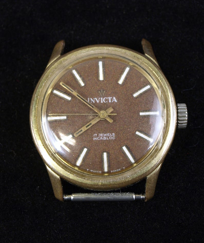 Vintage Men's Invicta Mechanical Wrist Watch With Incabloc Shock ...