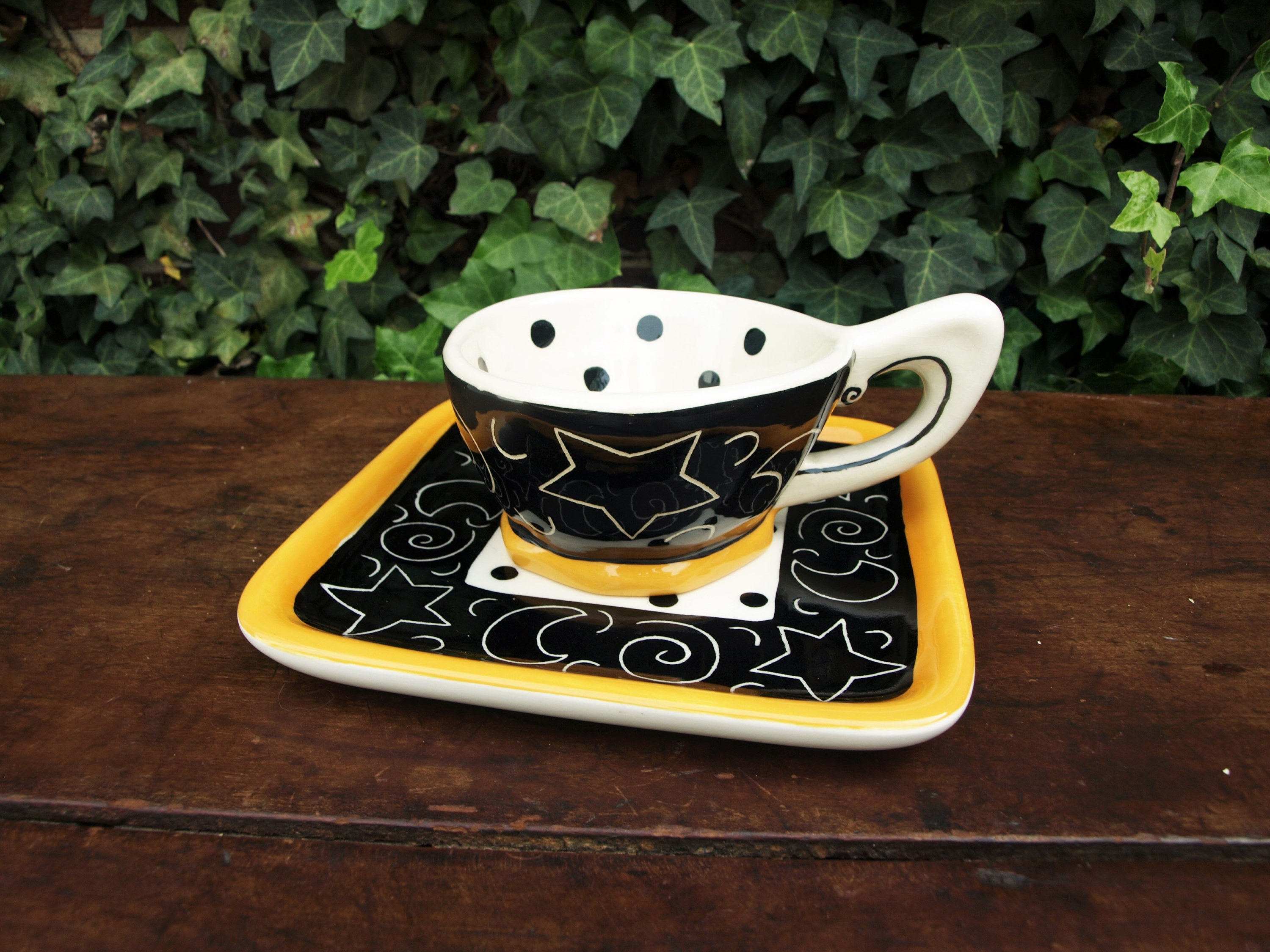 Robin Spear Pottery Moons and Stars Ceramic Mug and Plate in | Etsy