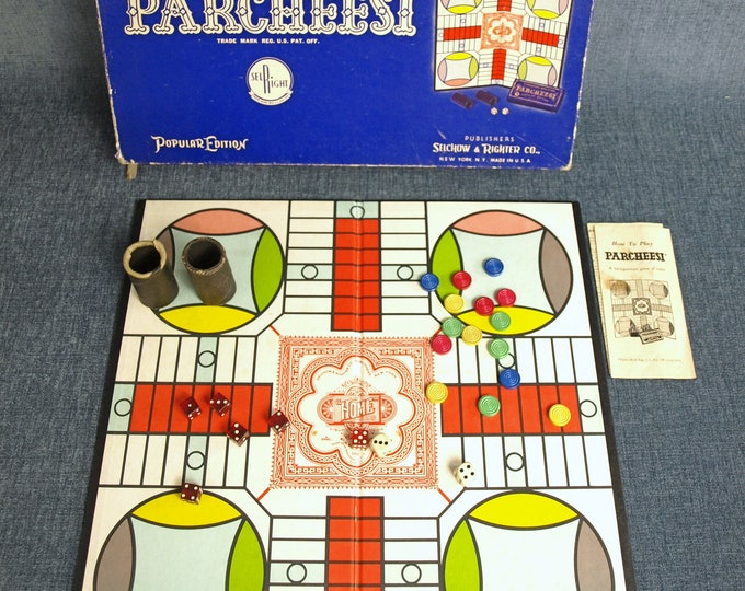 Vintage 1959 PARCHEESI - Popular Edition, Published by Selchow ...