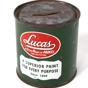 Vintage Advertising Lucas Paints Coin Bank, Circa 1930's Approx. 3 Tall ...