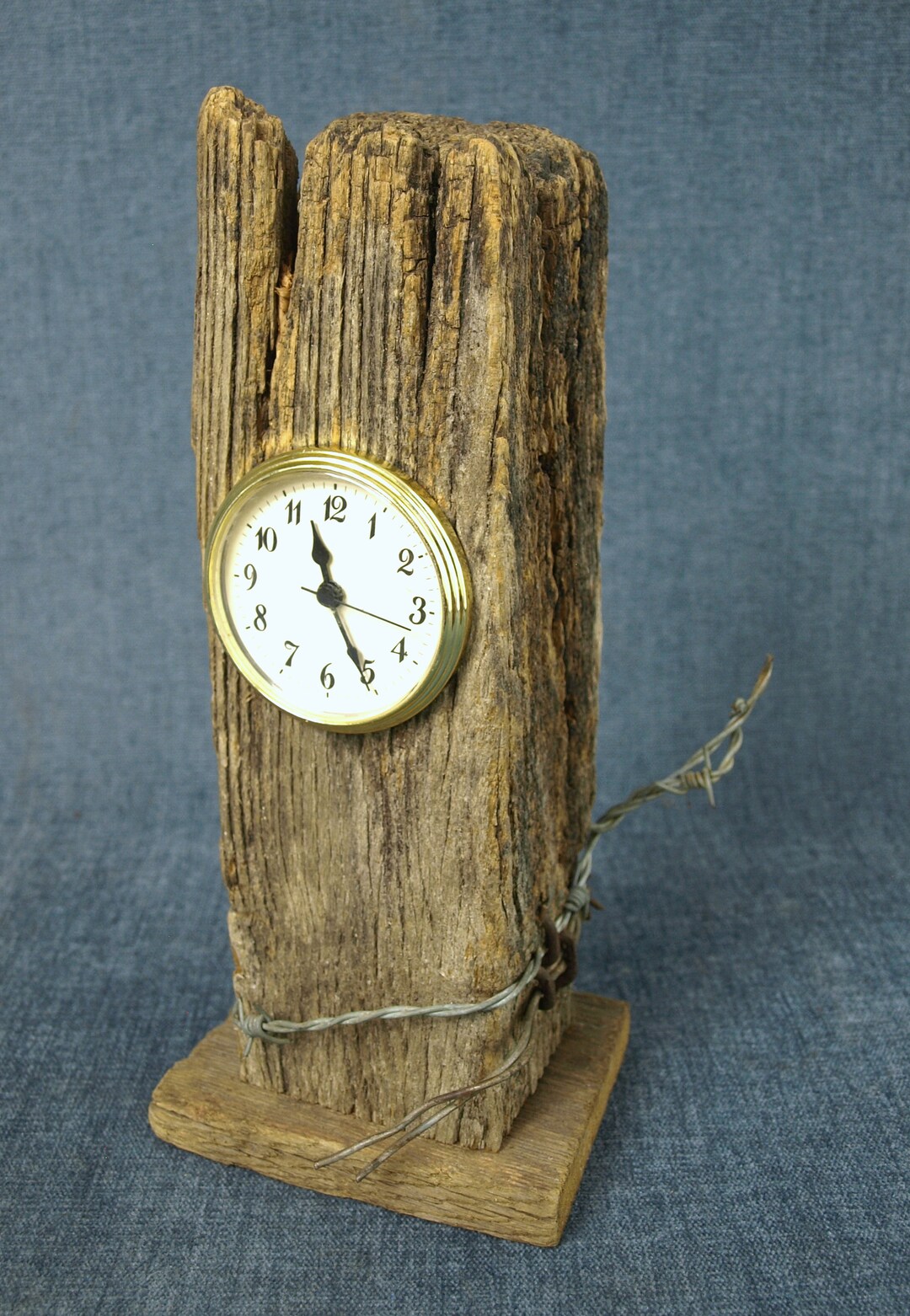 Vintage Handcrafted Primitive / Rustic Farm House Clock on an Old ...