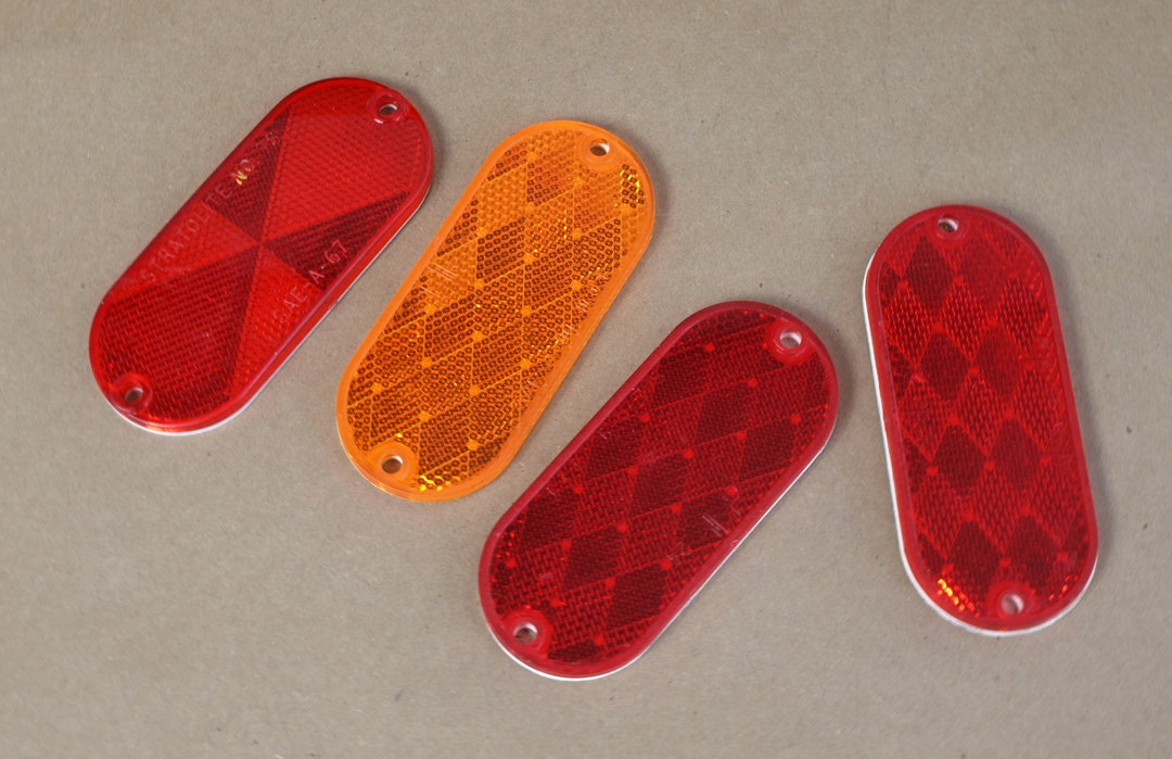 Vintage Stratolite No 78 Red 4.25 Reflector With 1 Orange Sate Lite 24 ...