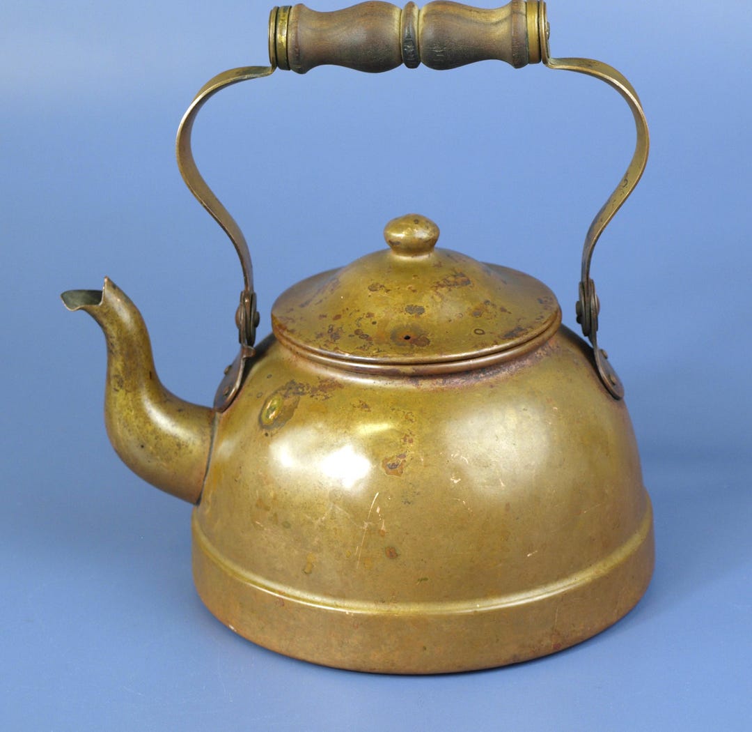 Vintage Tagus Copper Tea Kettle With Wooden Handle, Made in Portugal ...