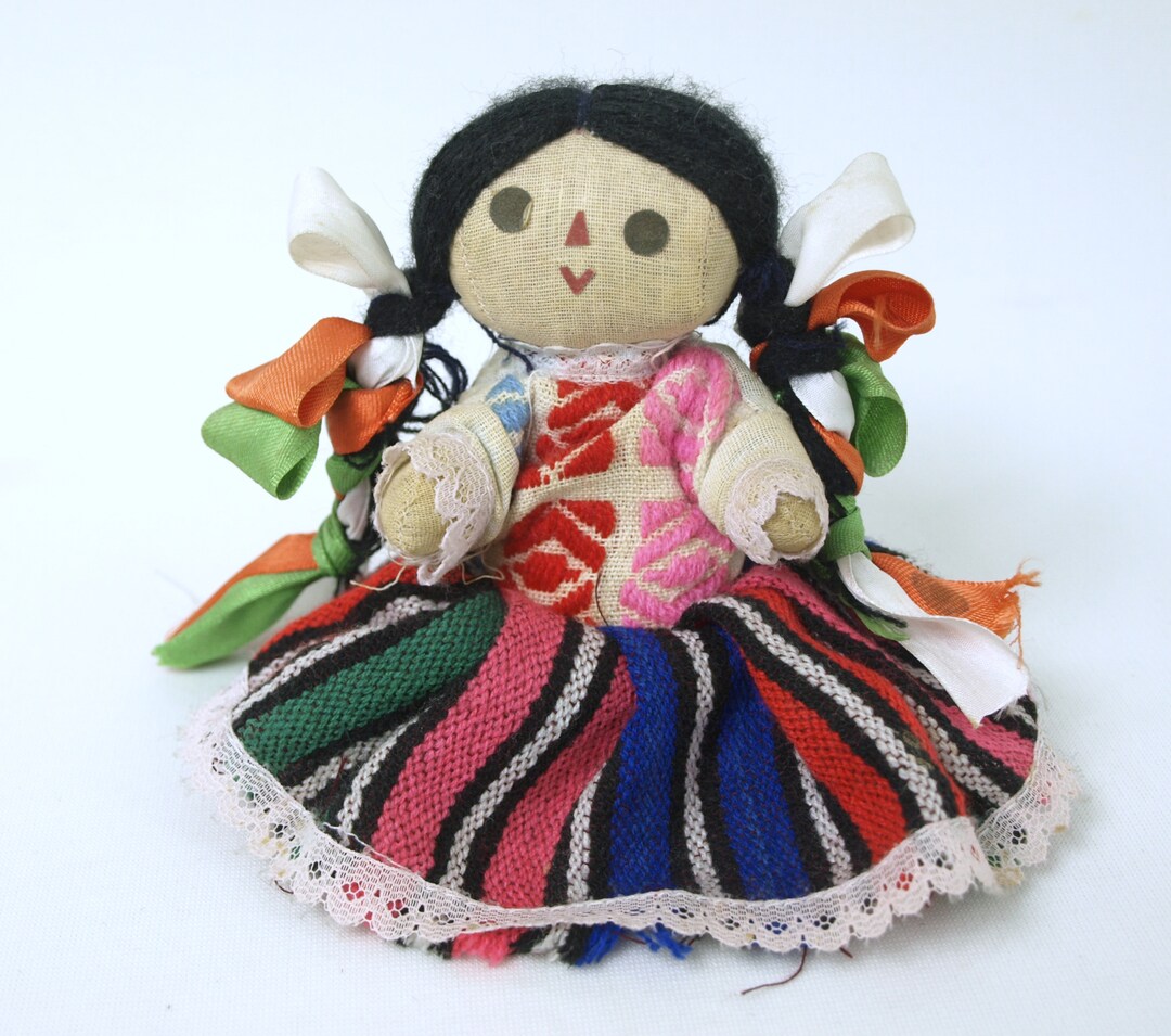 Vintage South American Folk Art Cloth Doll, Handmade Travel Souvenirs ...