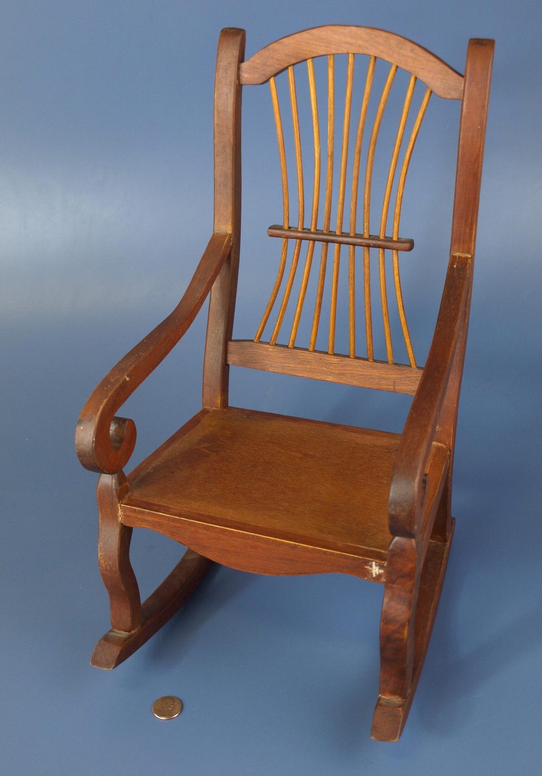 Vintage Spindle Back Wooden Rocking Chair for 14" Dolls / American Girl ...