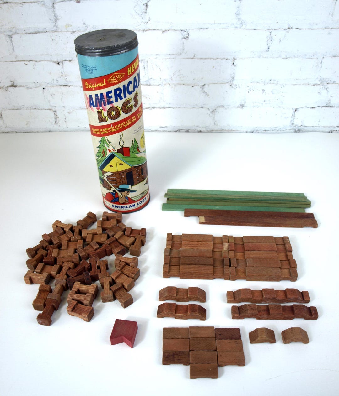 Vintage 1960s Halsam Hewn American Logs No 810 Senior Size 3/4" Logs ...