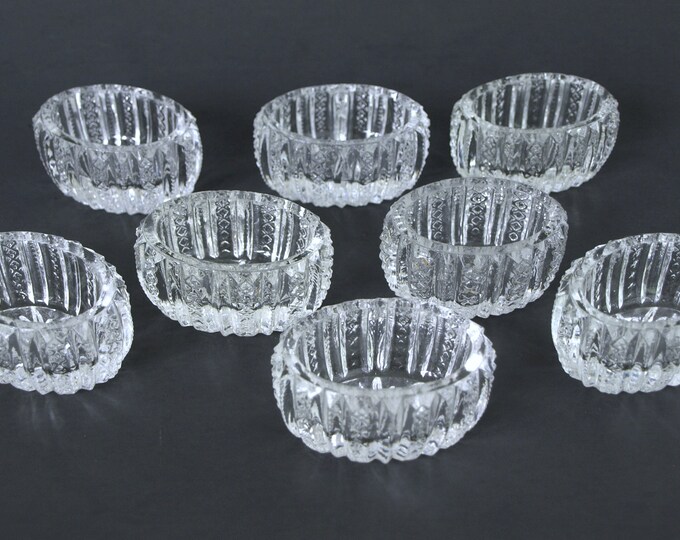 Antique EAPG Duncan & Miller Mardi Gras Salt Dips / Cellars Lot of 8 ...
