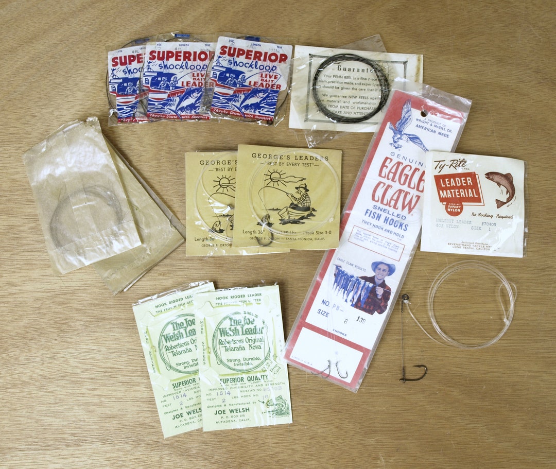 Vintage Fishing Tackle Leaders W/ Hooks, NOS - Ty-rite, George's ...