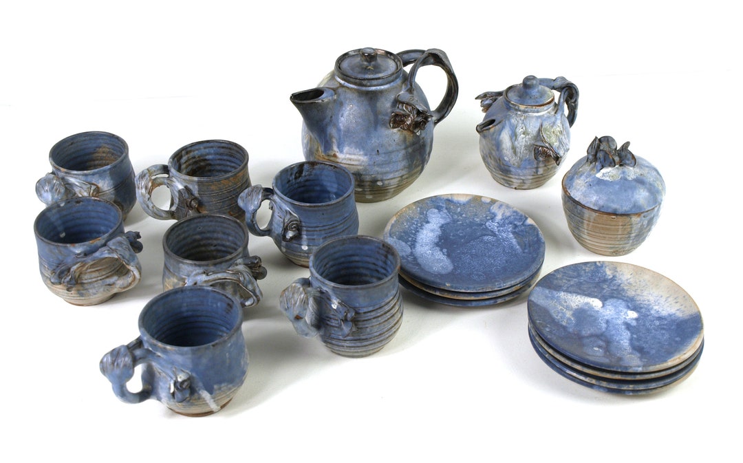 Christofer Crete Art Studio Pottery Coffee and Tea Set Hand Made ...