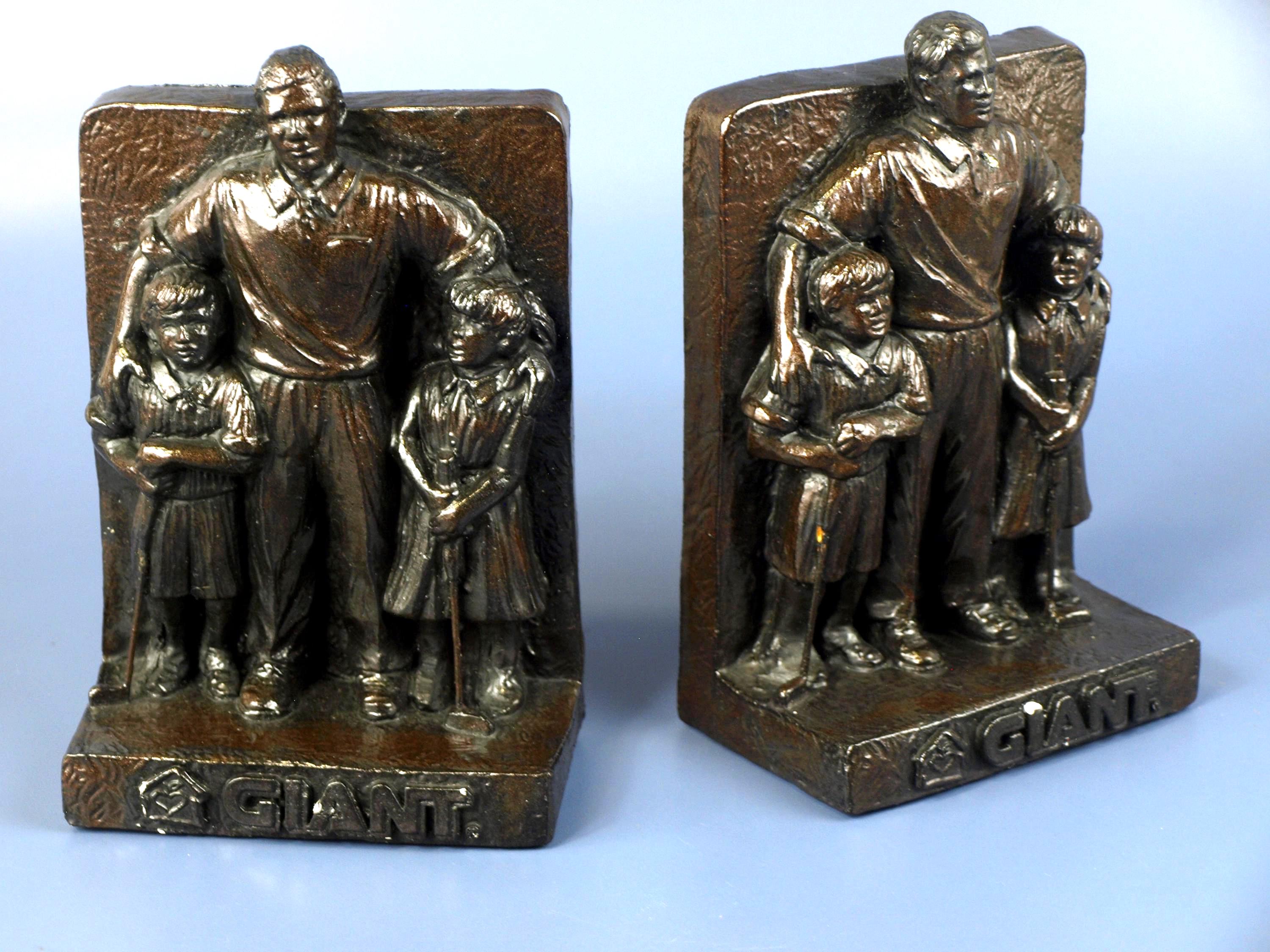 Vintage Giants Grocery Food Store Nuclear Family Bronze Finish Over ...