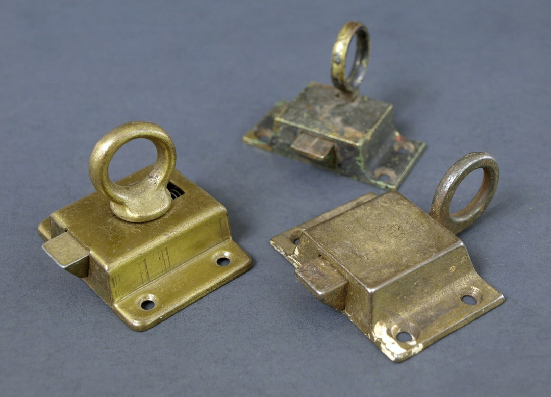 Vintage Solid Brass Casement or Transom Window Ring Pull Latches, 3 ...