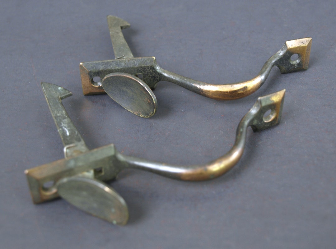 Antique Spring Loaded Cabinet Door Pulls, Black Finished Copper - Set ...