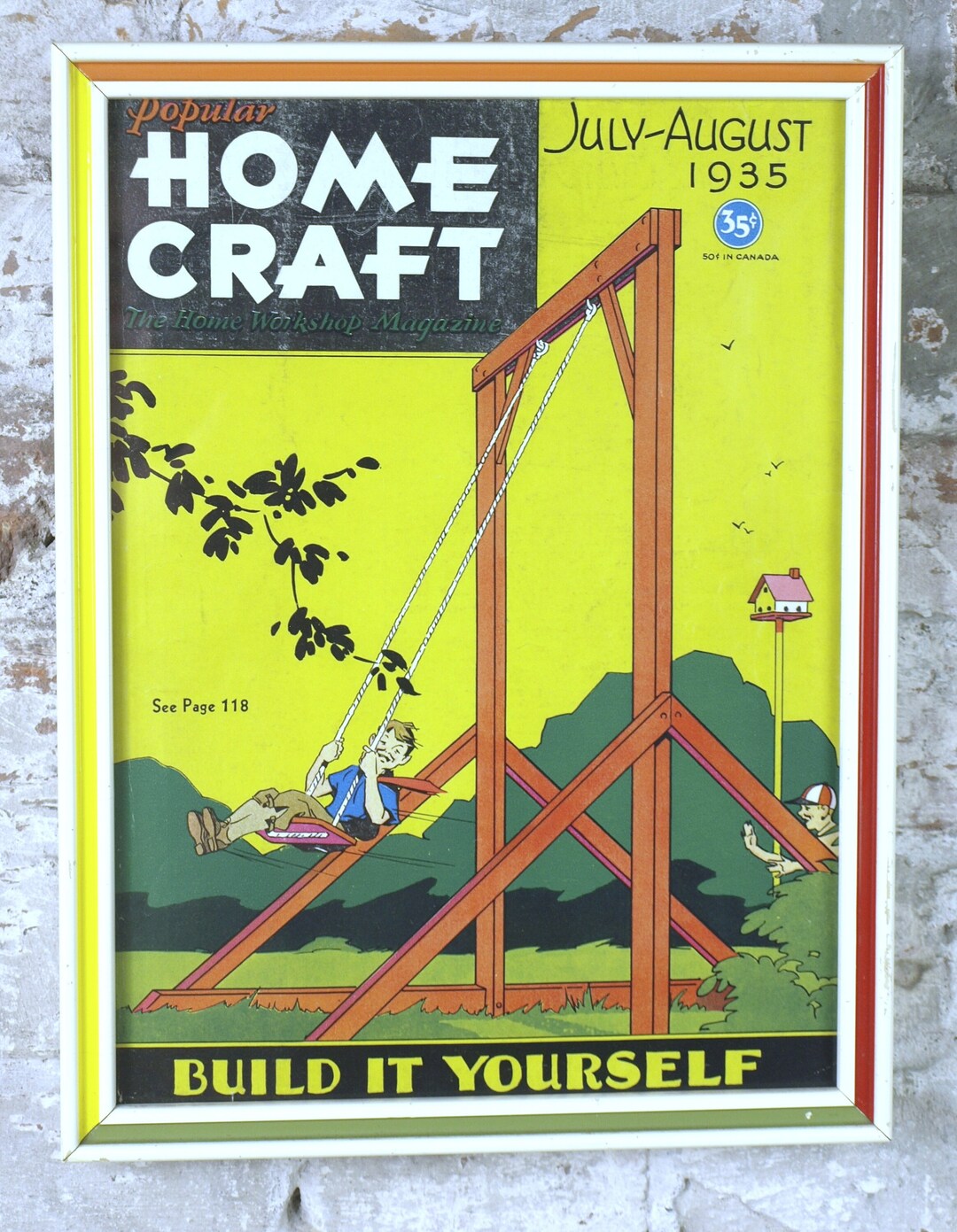 Popular Home Craft, Vintage Framed Magazine Cover of July-august, 1935 ...