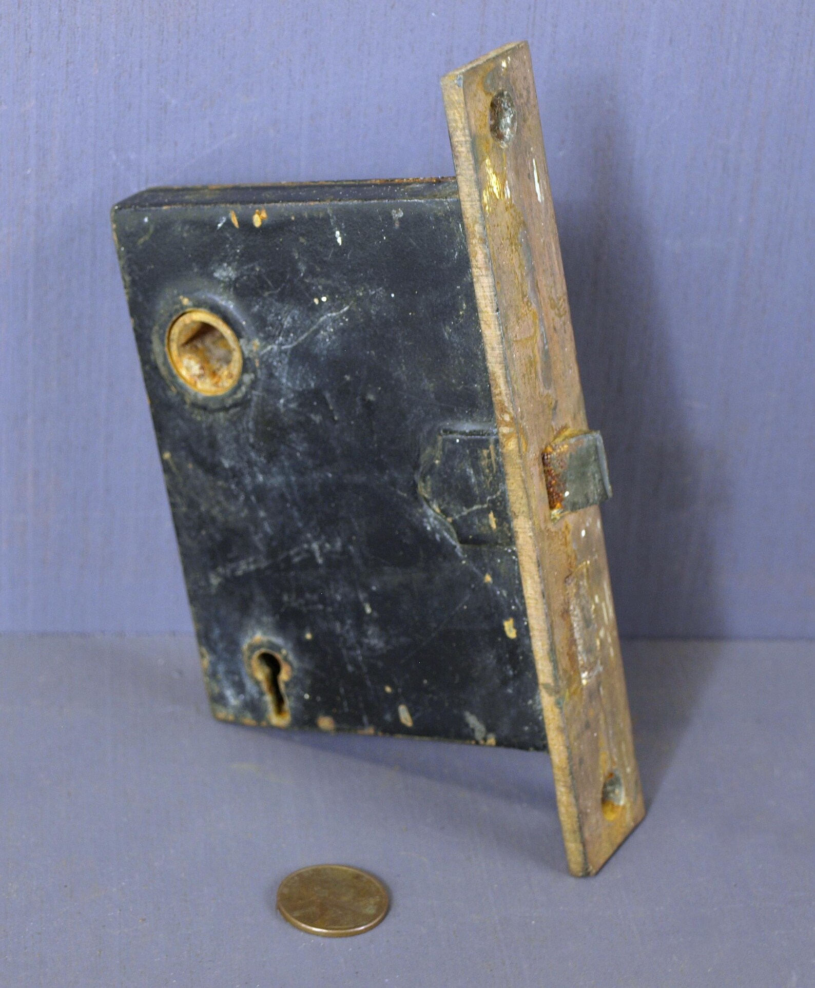 Antique Mortise Lock W/ Copper Forend (no Key), Circa 1900's - Good+ ...