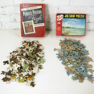 Vintage Jigsaw Puzzle Lot of 5 1940's + by Guild Whitman / Picture ...