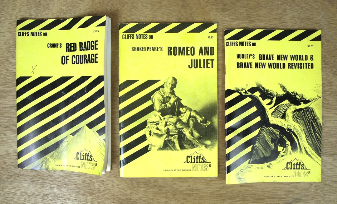 Vintage Cliffs Notes, 1960's & 1970's - "brave New World," "red Badge ...